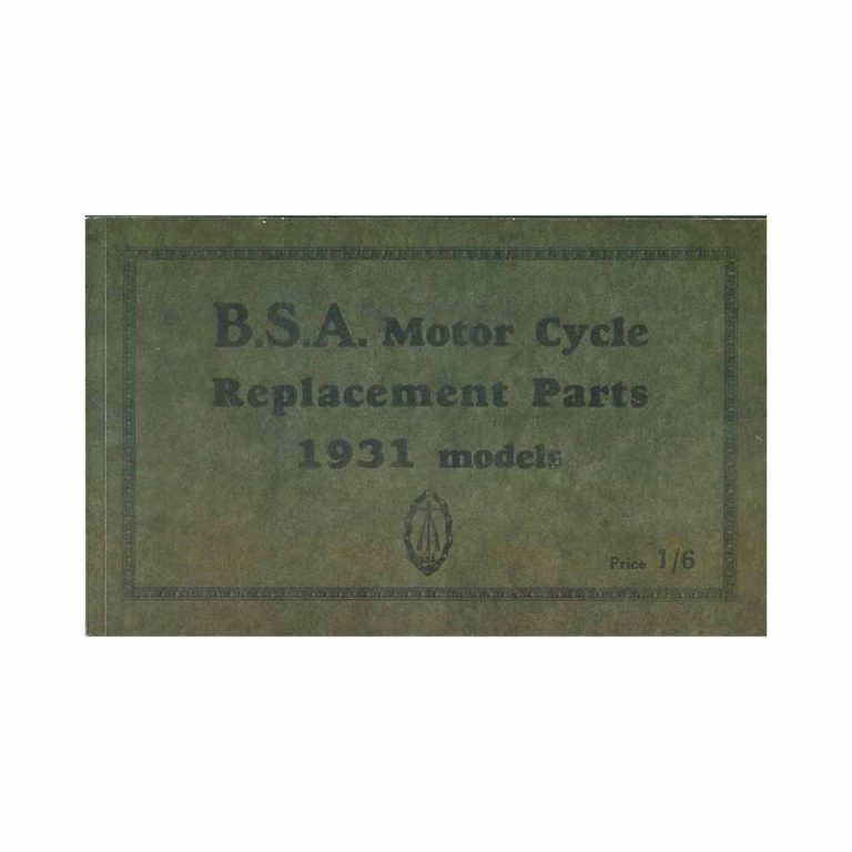 BSA Parts Book 1931 All Models - BSA Manuals